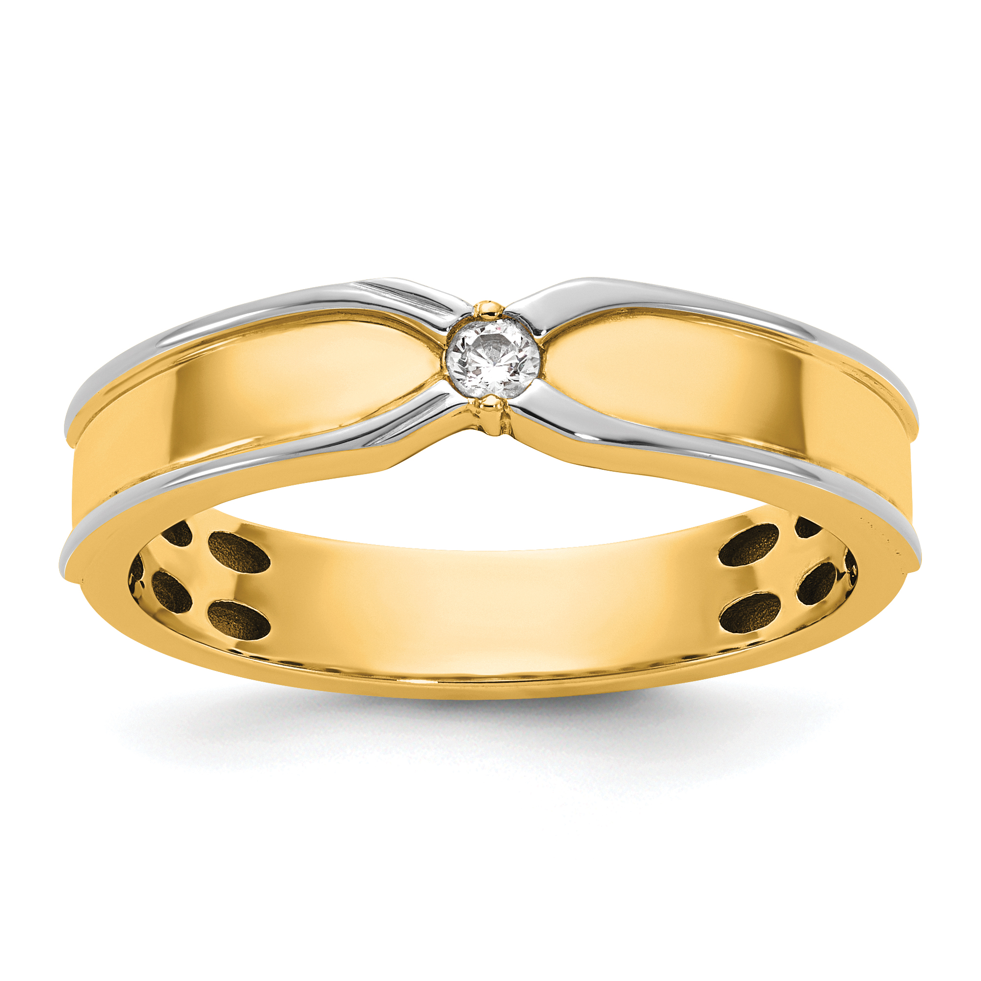 14ktt IB Goodman Mens Polished Complete 1/20ct Diamond Ring 14ktt IB Goodman Mens Polished Complete 1/20ct Diamond Ring