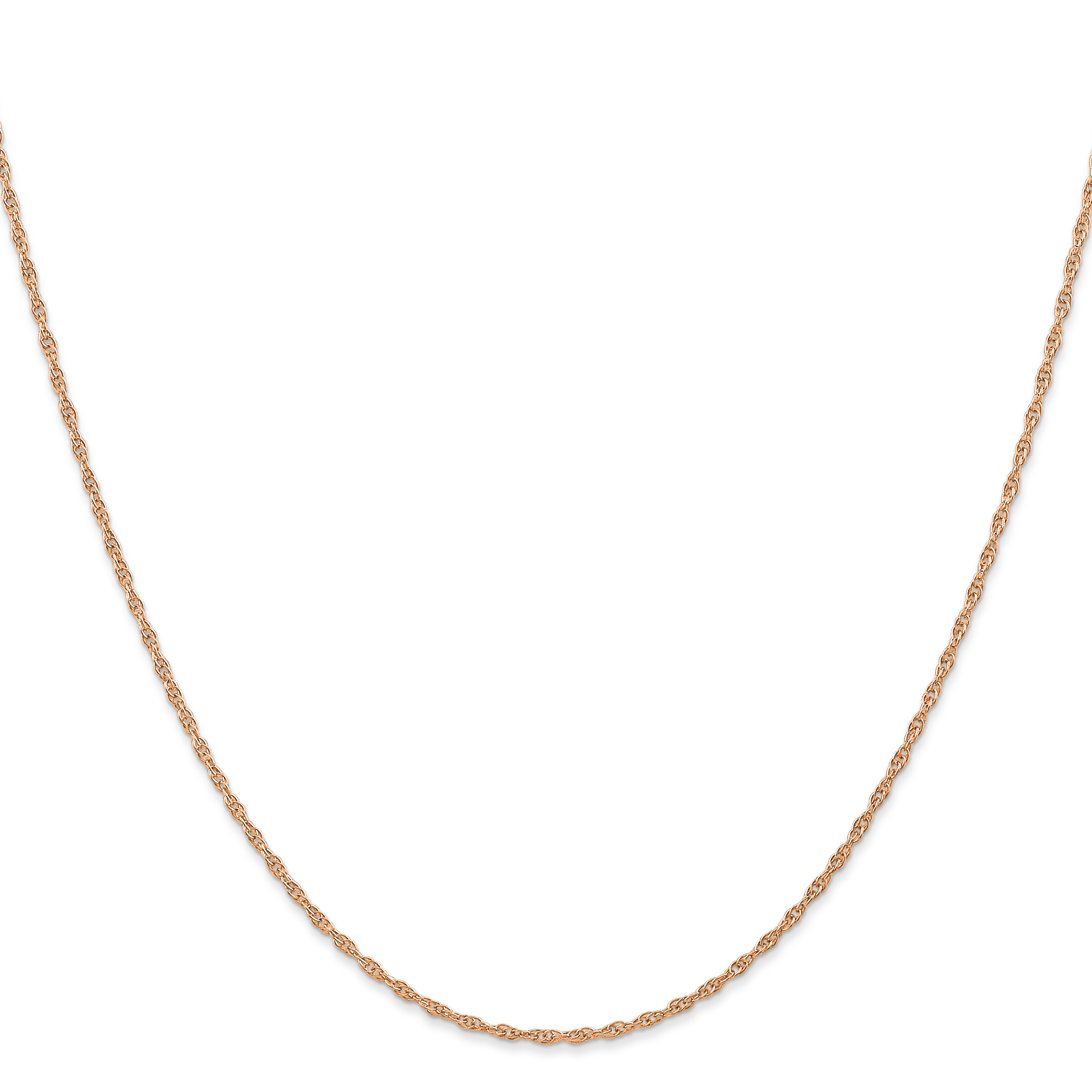 14K Rose Gold 20 inch Carded 1.15mm Cable Rope with Spring Ring Clasp ...