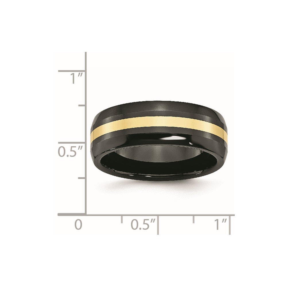 Chisel Ceramic Black with Gold Inlay Polished Band | J.C.’s Jewelry ...