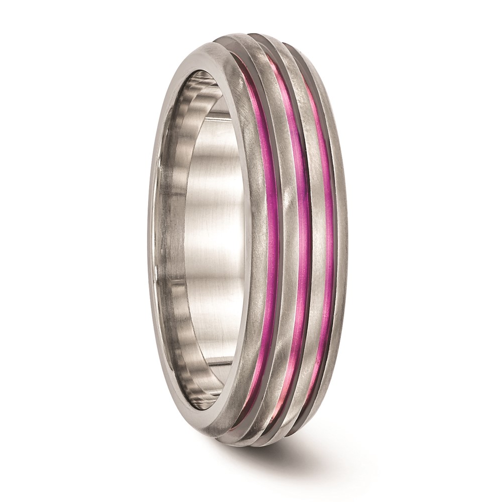 Edward Mirell Titanium Pink Anodized Triple Groove Band | J.C.’s ...