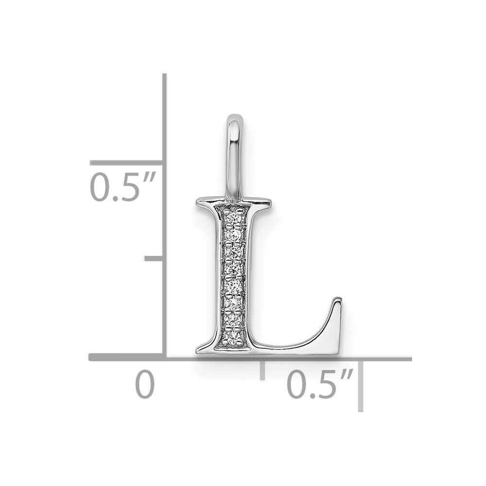 14K White Gold Diamond Letter L Initial Pendant | J.C.’s Jewelry & Repair