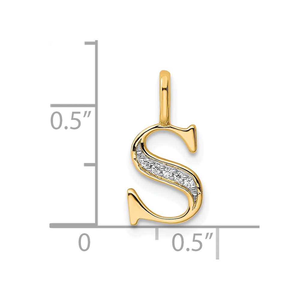14k Diamond Letter S Initial Pendant | J.C.’s Jewelry & Repair