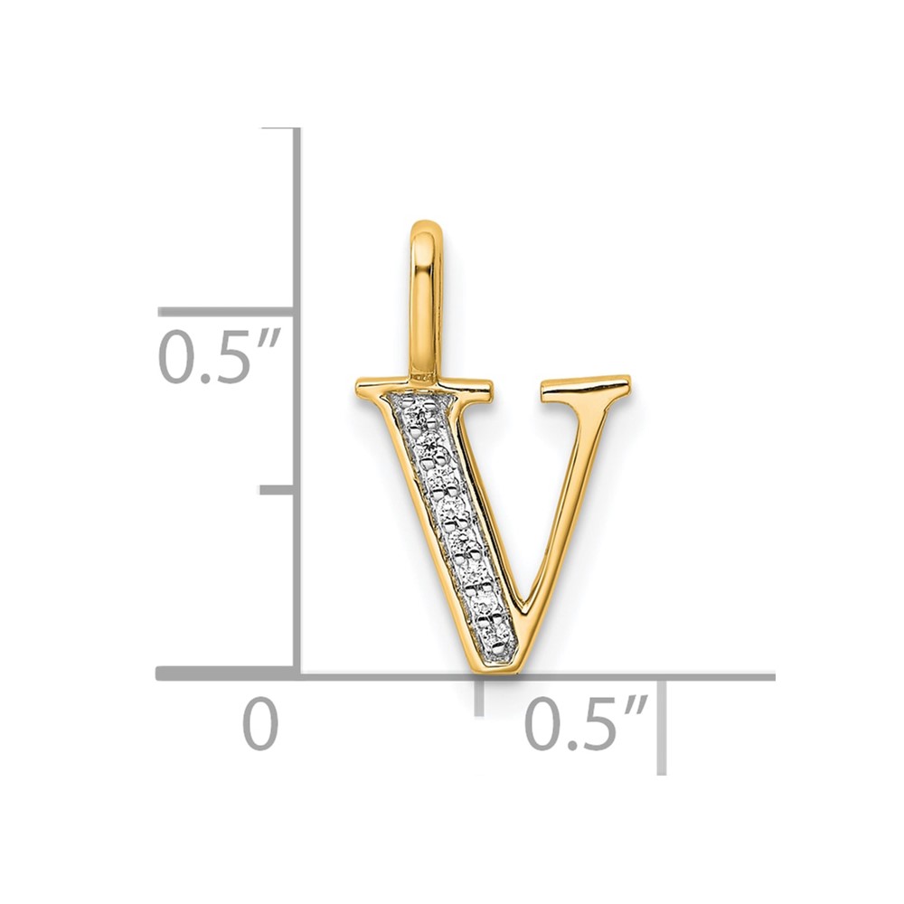 10K Diamond Letter V Initial Pendant | J.C.’s Jewelry & Repair