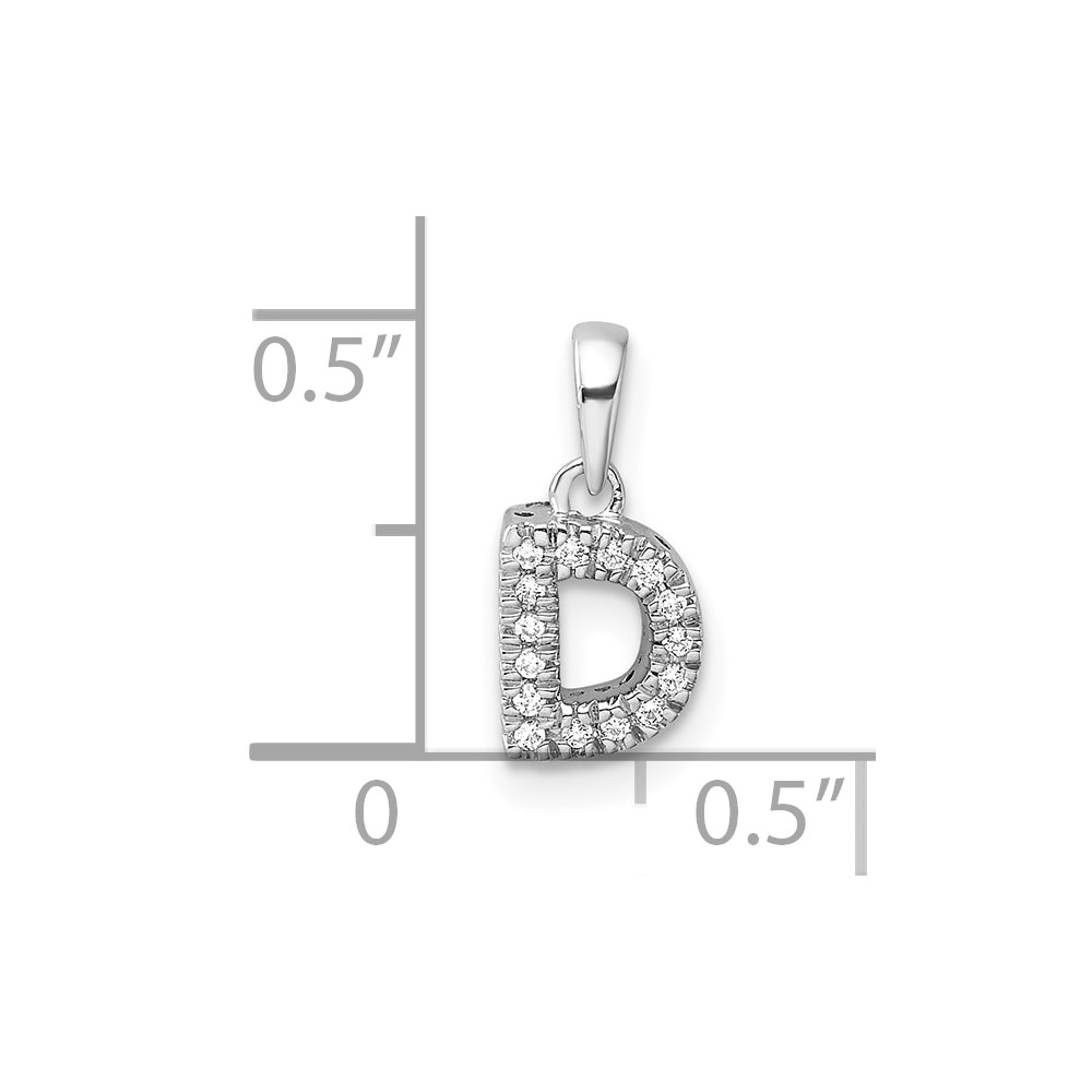 14K White Gold Diamond Letter D Initial with Bail Pendant | J.C.’s ...