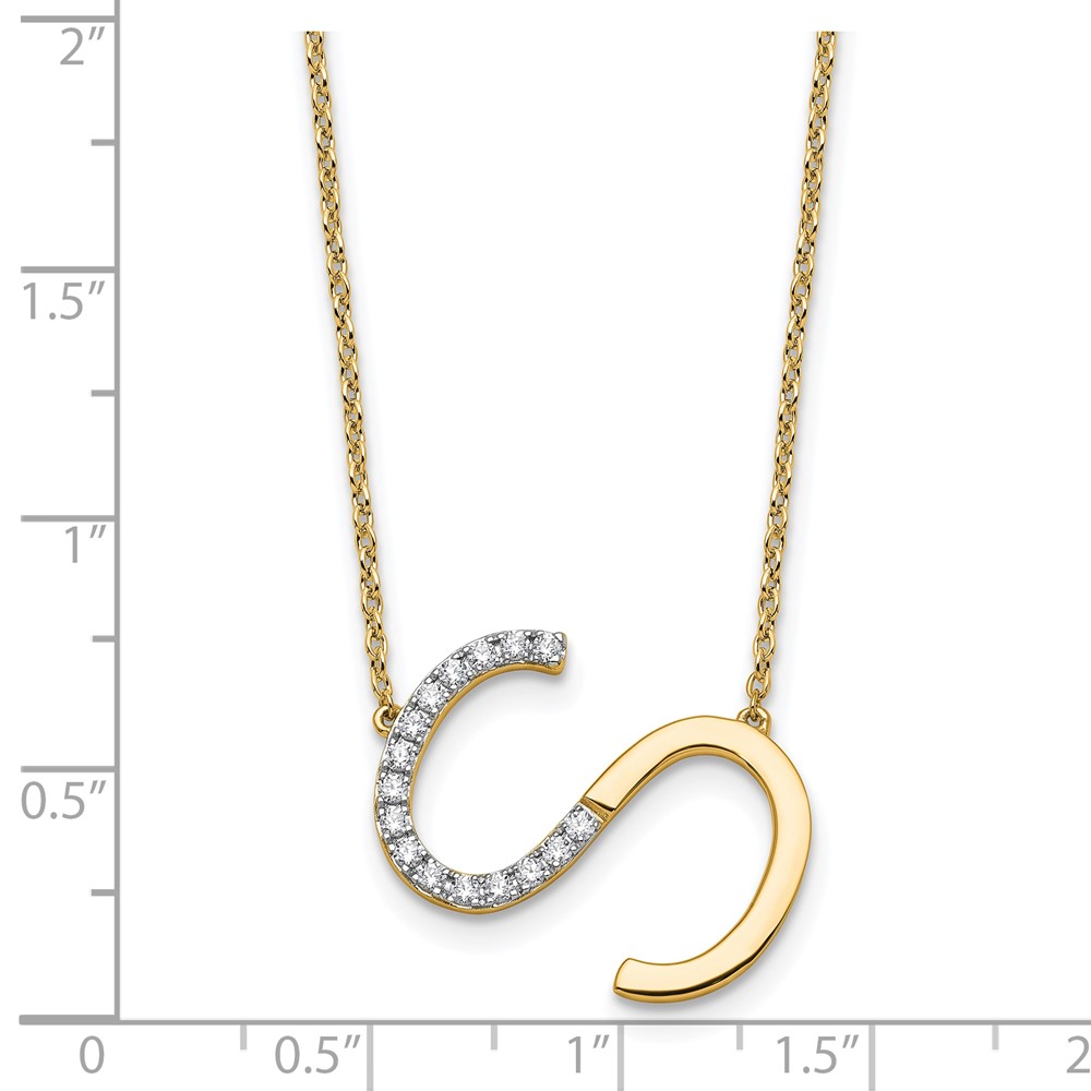 Sideways Diamond Initial S Necklace | J.C.’s Jewelry & Repair
