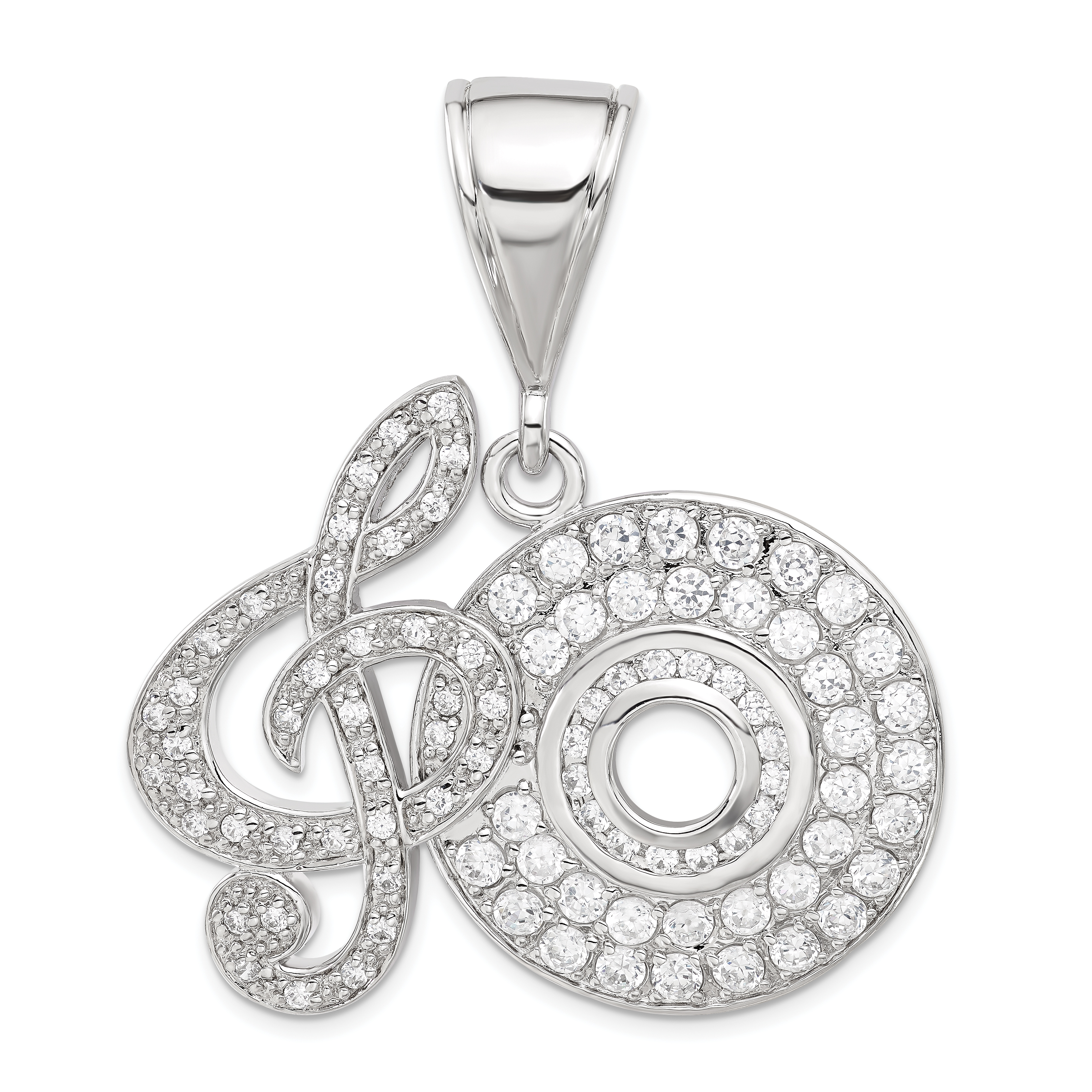 Silver CZ Musical Note and CD Pendant QC4770 883957911595| eBay