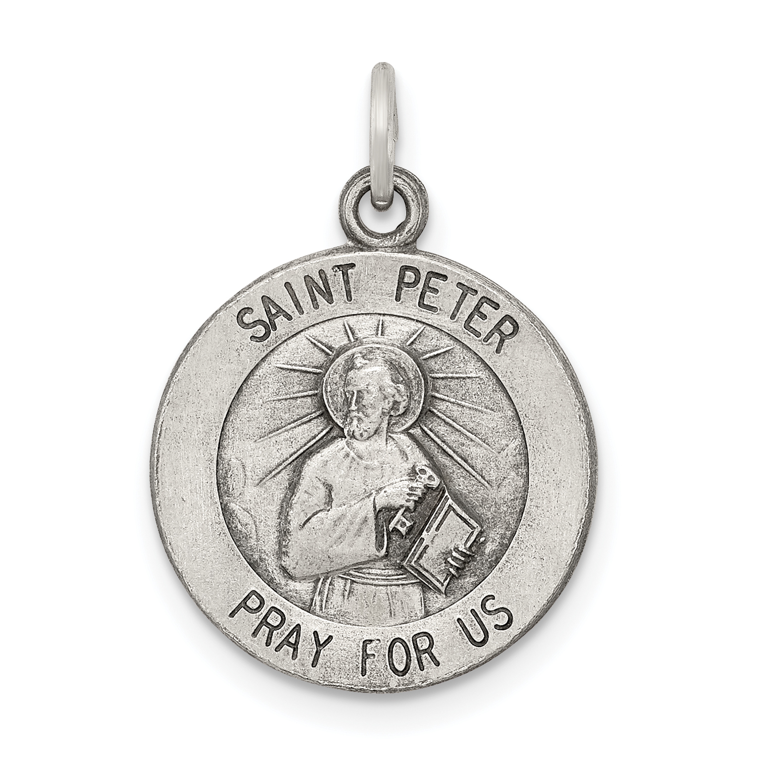 Silver Antiqued Saint Peter Medal QC5751 191101184079| eBay