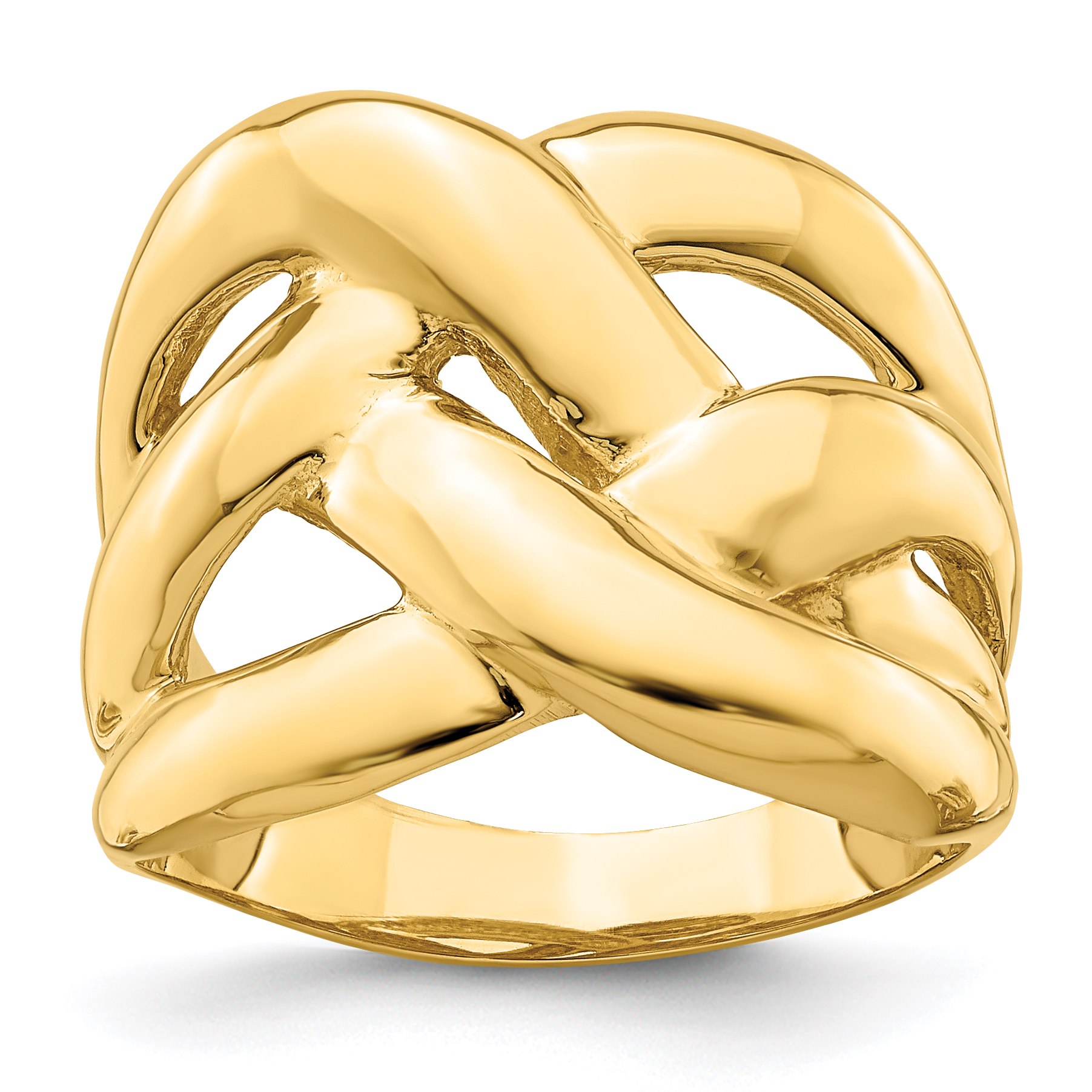 14k Polished Bold Basket Weave Dome Ring | J.C.’s Jewelry