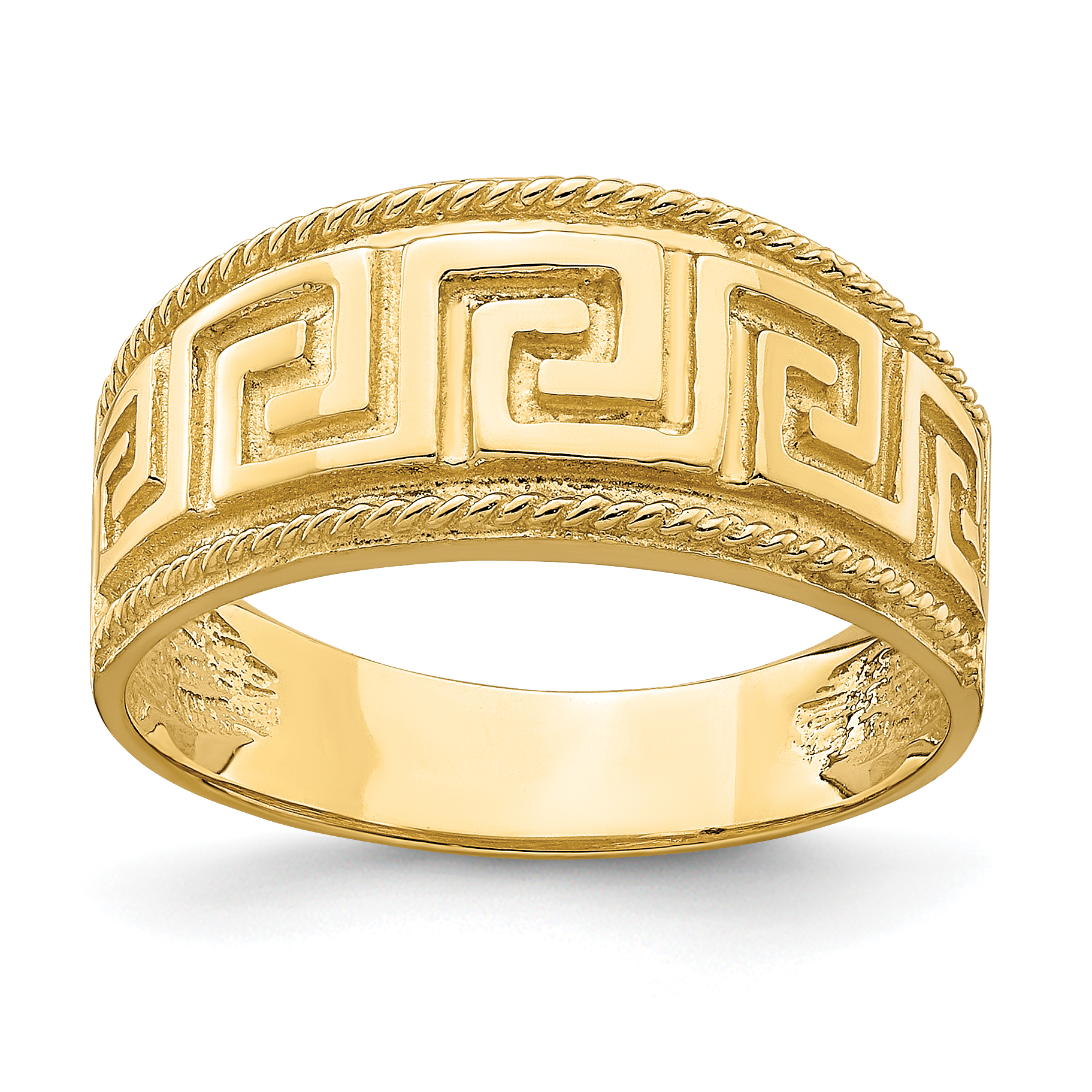 14k Greek Key Pattern Dome Ring R739 196904049990| eBay