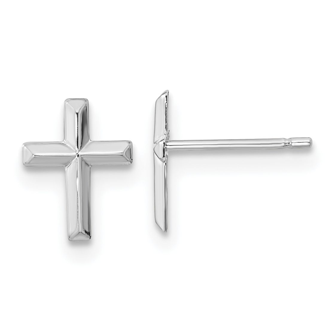 14k Madi K Gold Polished Cross Post Earrings SE2543 716838157068| eBay