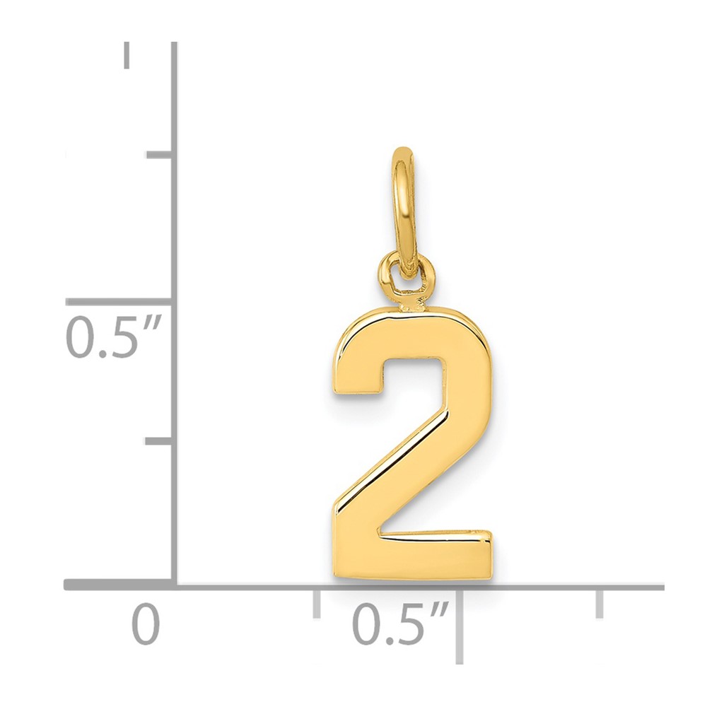 14k Small Polished Number 2 Charm | J.C.’s Jewelry & Repair