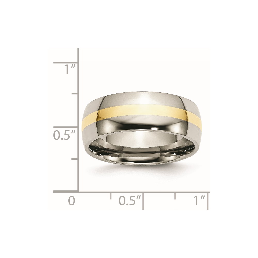 Chisel Stainless Steel with Gold Inlay Polished Band | J.C.’s Jewelry ...
