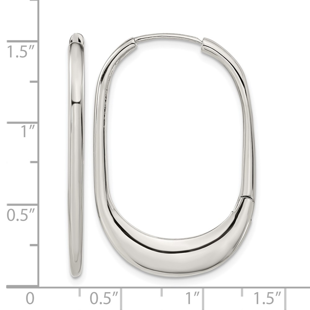 Chisel Stainless Steel Polished Hinged Hoop Earrings | J.C.’s Jewelry ...