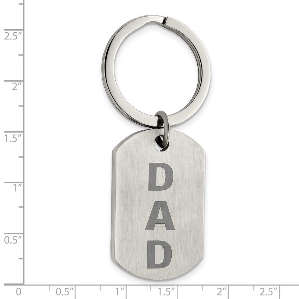 Chisel Stainless Steel Brushed Lasered Dad Key Ring | J.C.’s Jewelry ...