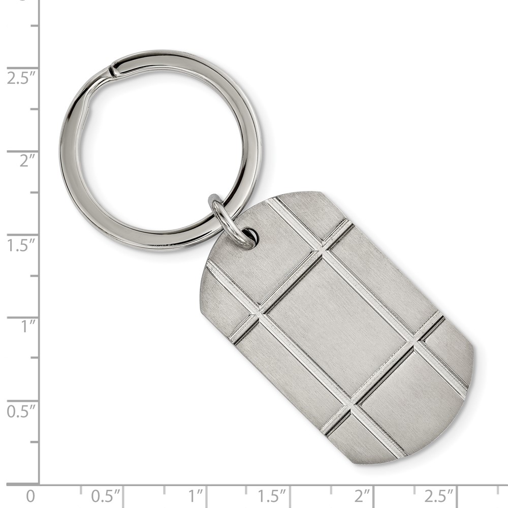 Chisel Stainless Steel Brushed Grooved Key Ring | J.C.’s Jewelry & Repair