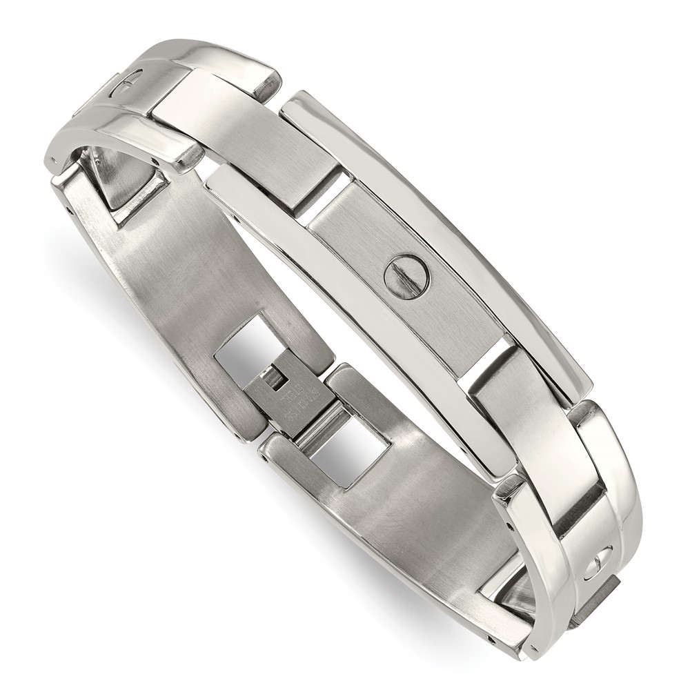 Chisel Stainless Steel Brushed and Polished 8.25 inch Bracelet, Money ...
