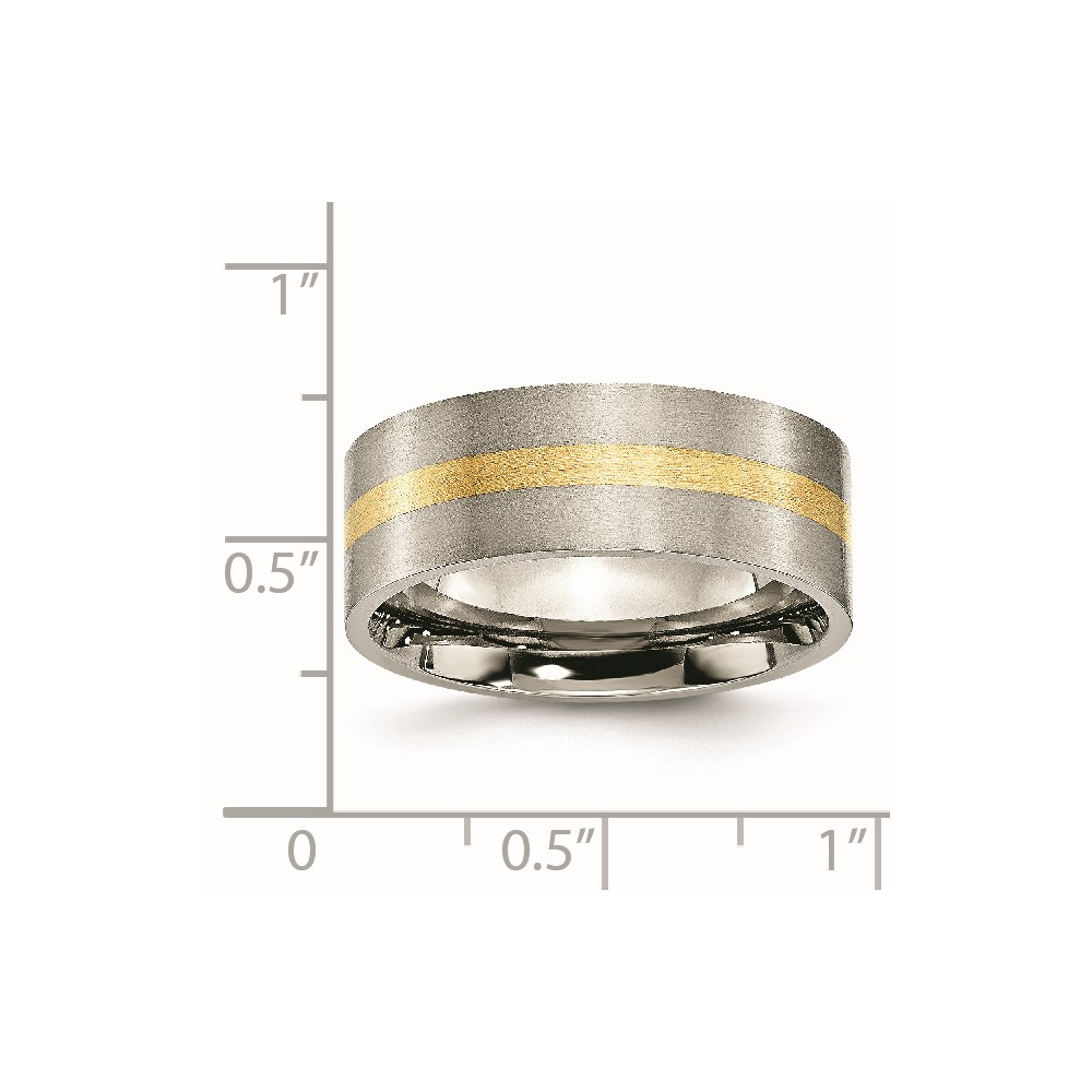 Chisel Titanium Brushed with Gold Inlay Flat Band | J.C.’s Jewelry & Repair