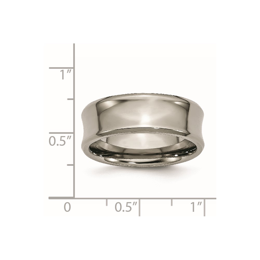 Chisel Titanium Polished Concave Beveled Edge Band | J.C.’s Jewelry ...