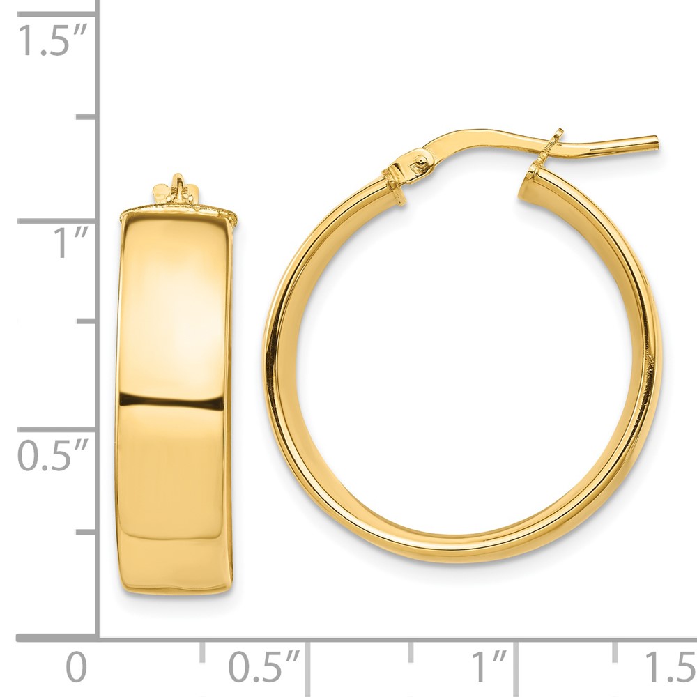 14k High Polished 7mm Hoop Earrings | J.C.’s Jewelry & Repair