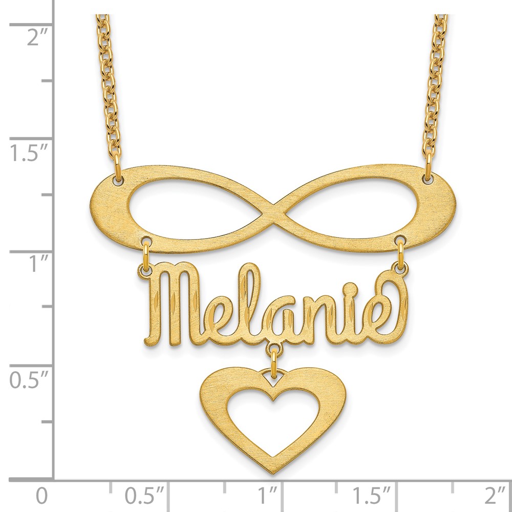 Brushed Infinity with Name and Heart Necklace | J.C.’s Jewelry